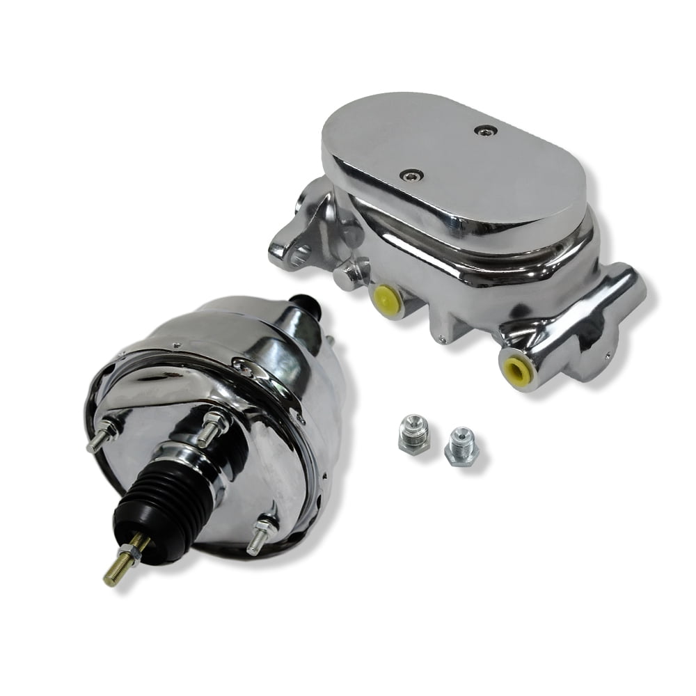 Aflle Racing 7" Dual Diaphragm chrome Brake Booster Hot Rod Street and ...