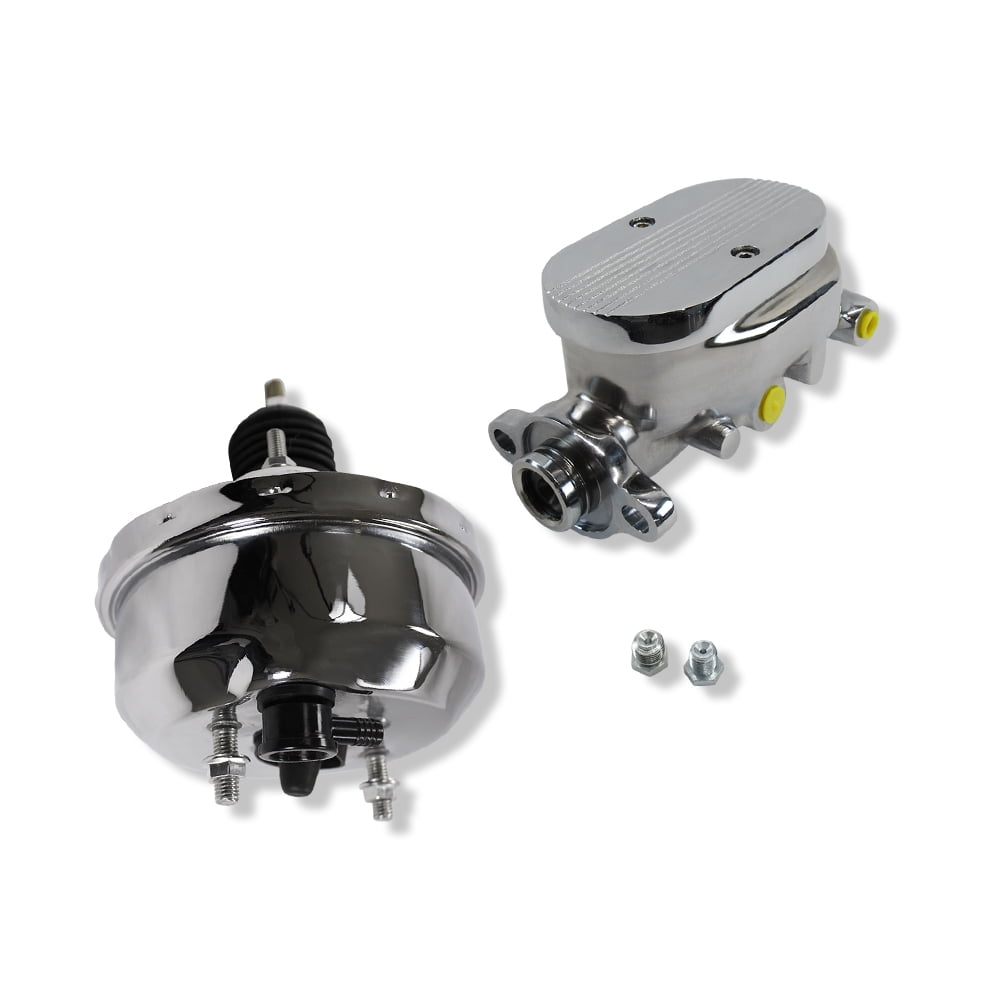 Aflle Racing 7" Street Rod Single Power Brake Booster w/Center Finned ...