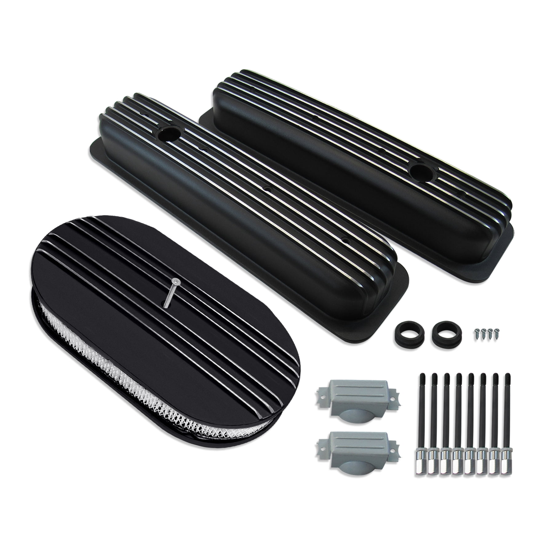 Aflle Racing Center Bolt Short Valve Covers For SBC 305 350 and Black ...