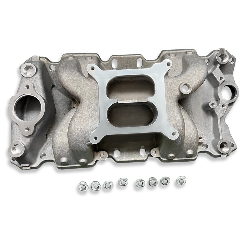 Aflle Racing Dual Plane Intake Manifold Satin For Chevy Small Block 265 ...