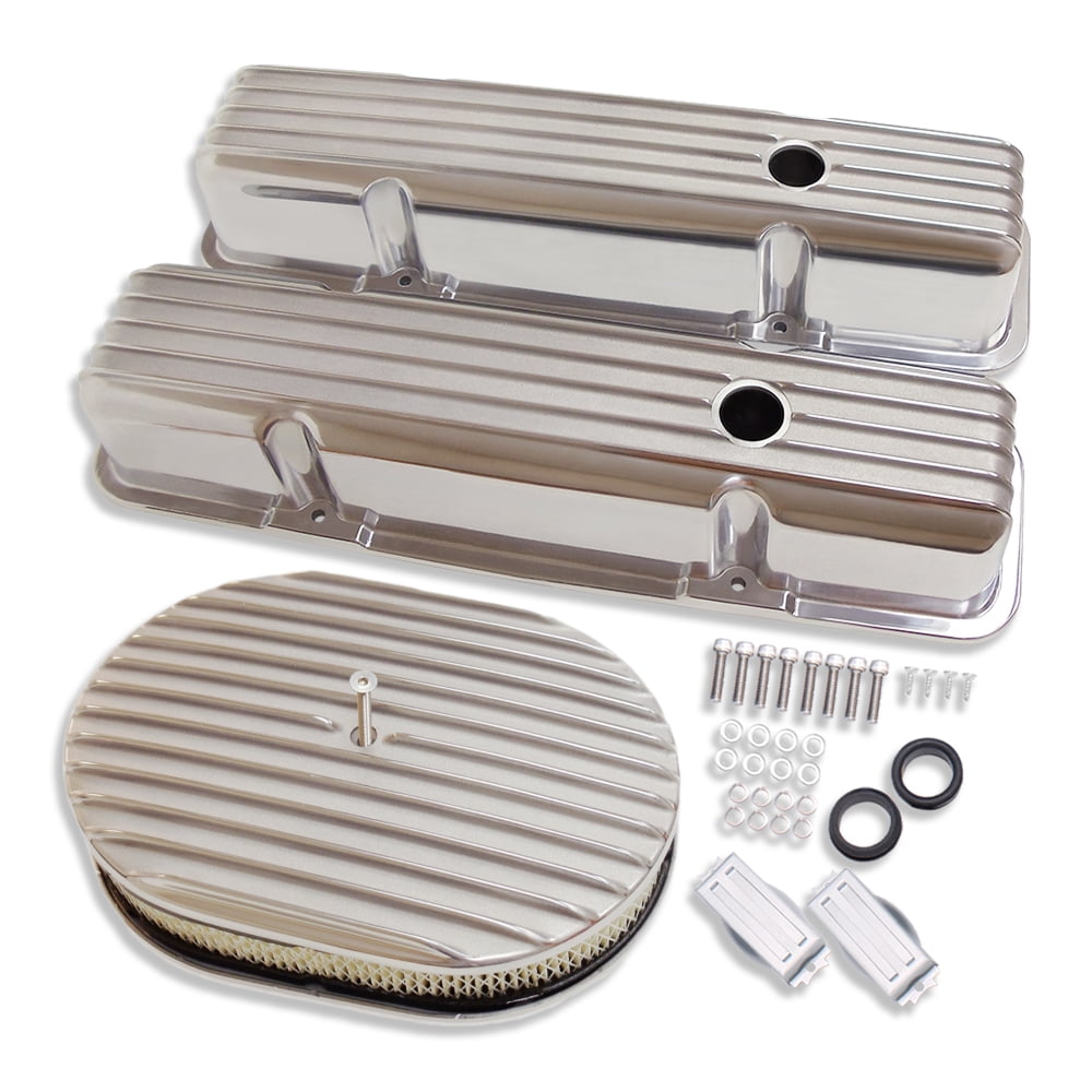 Aflle Racing For Chevy SBC 350 58-86 Finned Aluminum Valve Covers Air ...