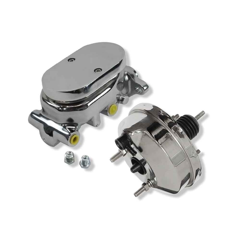 Aflle Racing Universal 8" Single Diaphragm Chrome Brake Booster & GM ...
