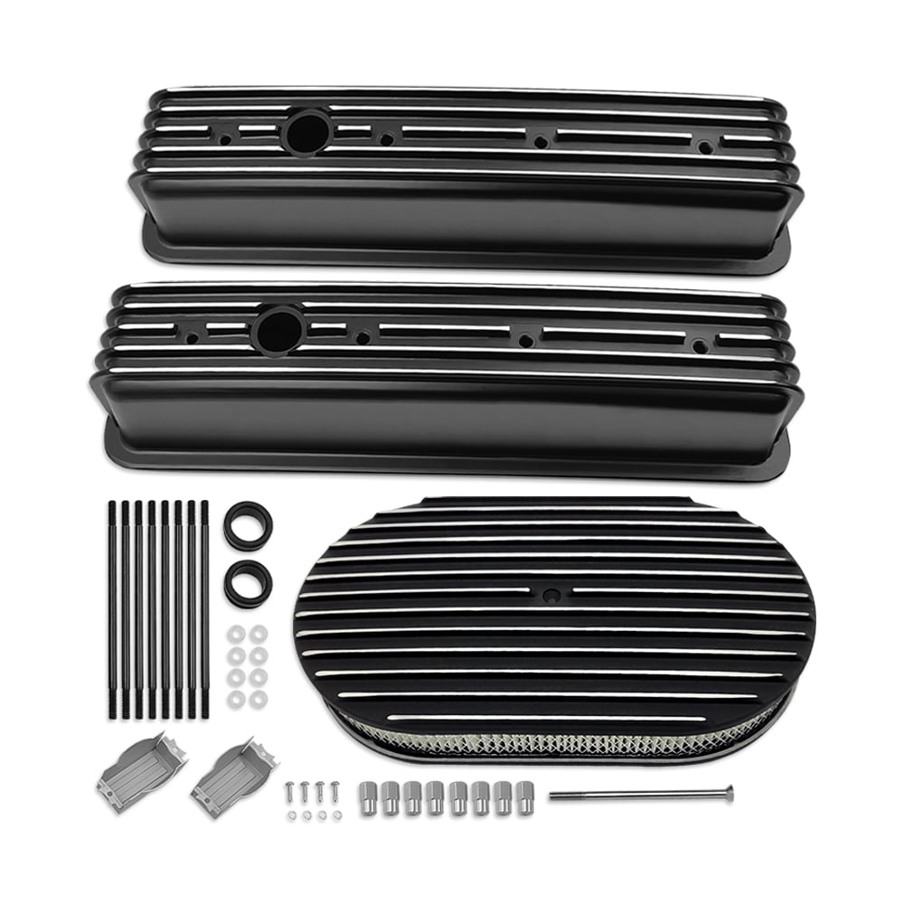 Aflle Racing Valve Cover Aluminum Black Center Bolt Vortec Compatible ...