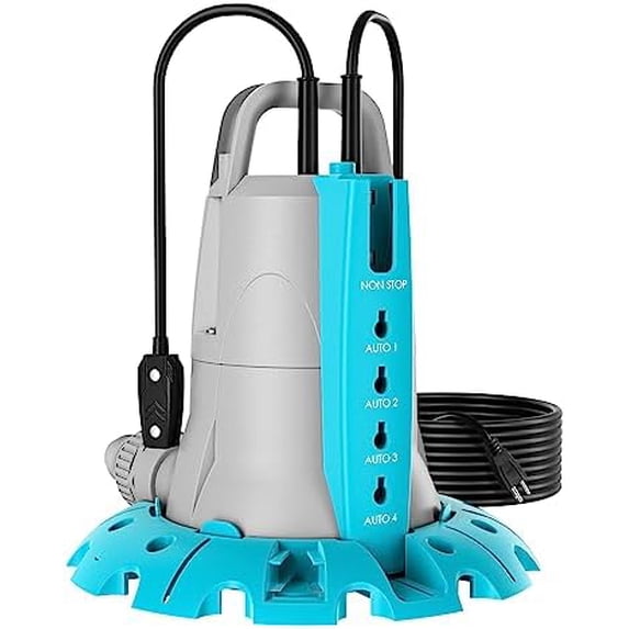 Aflow 10 Pool Pump Automatic On Off, 1/3 HP 3109 GPH Submersible Water ...