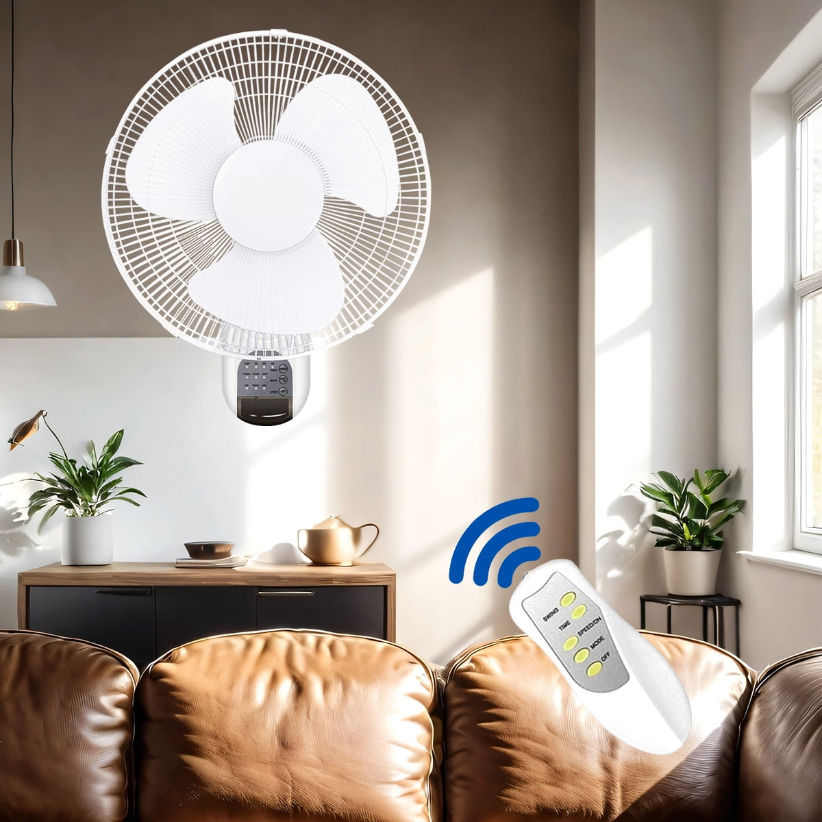 Afoxsos 16 Inch 3 Speed-3 Oscillating Modes Digital Wall Mount Fan in ...