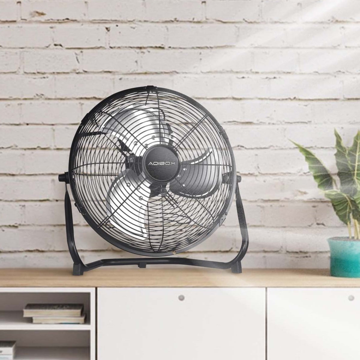 Afoxsos 18 in. 3-Speed High-Velocity Industrial Heavy-Duty Metal Floor ...