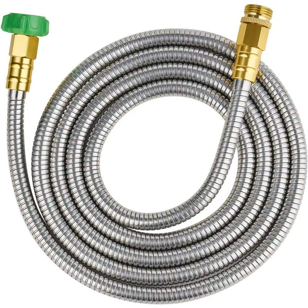 Afoxsos 5/8 in. Dia x 10 ft. 304 Stainless Steel Short Garden Hose with ...