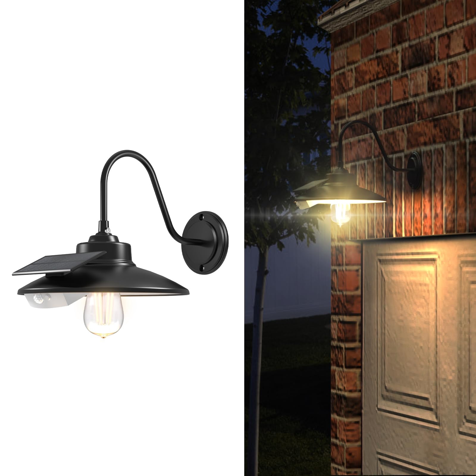 Afoxsos APONUO Solar Barn Light with 3 Lighting Modes – Waterproof ...