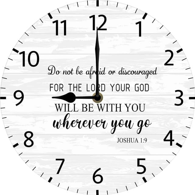 Do Not Be Afraid Or Discouraged Christian Wood Clock Christian Quotes ...
