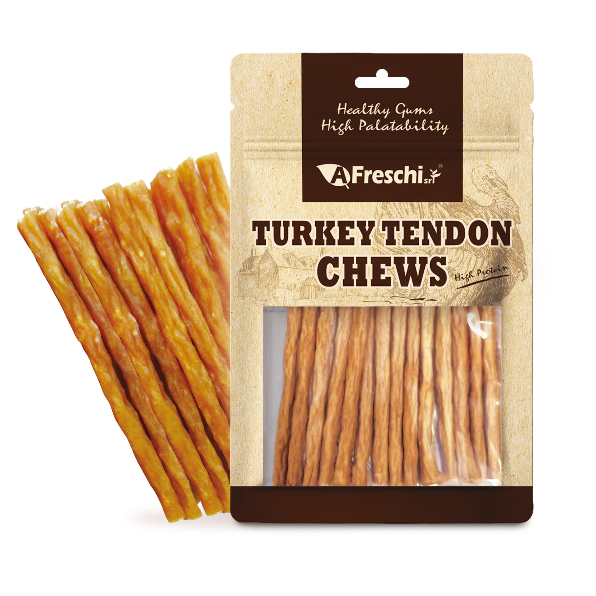 Afreschi Turkey Tendon for MSF2 Dogs, Dog Treats for Classic Series ...