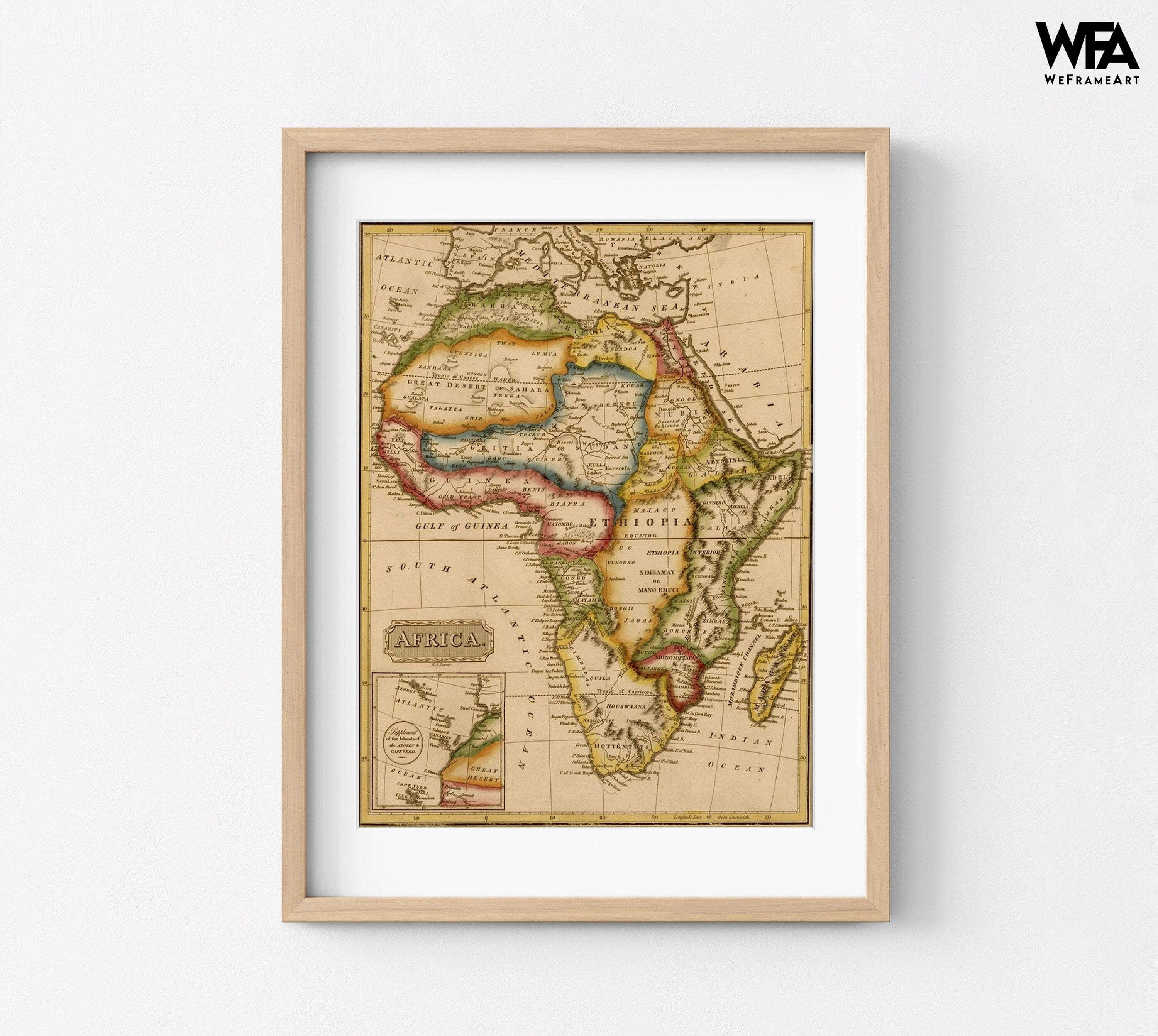 Africa 1817 by Vintage Maps, Antique Map Of African Countries, African ...