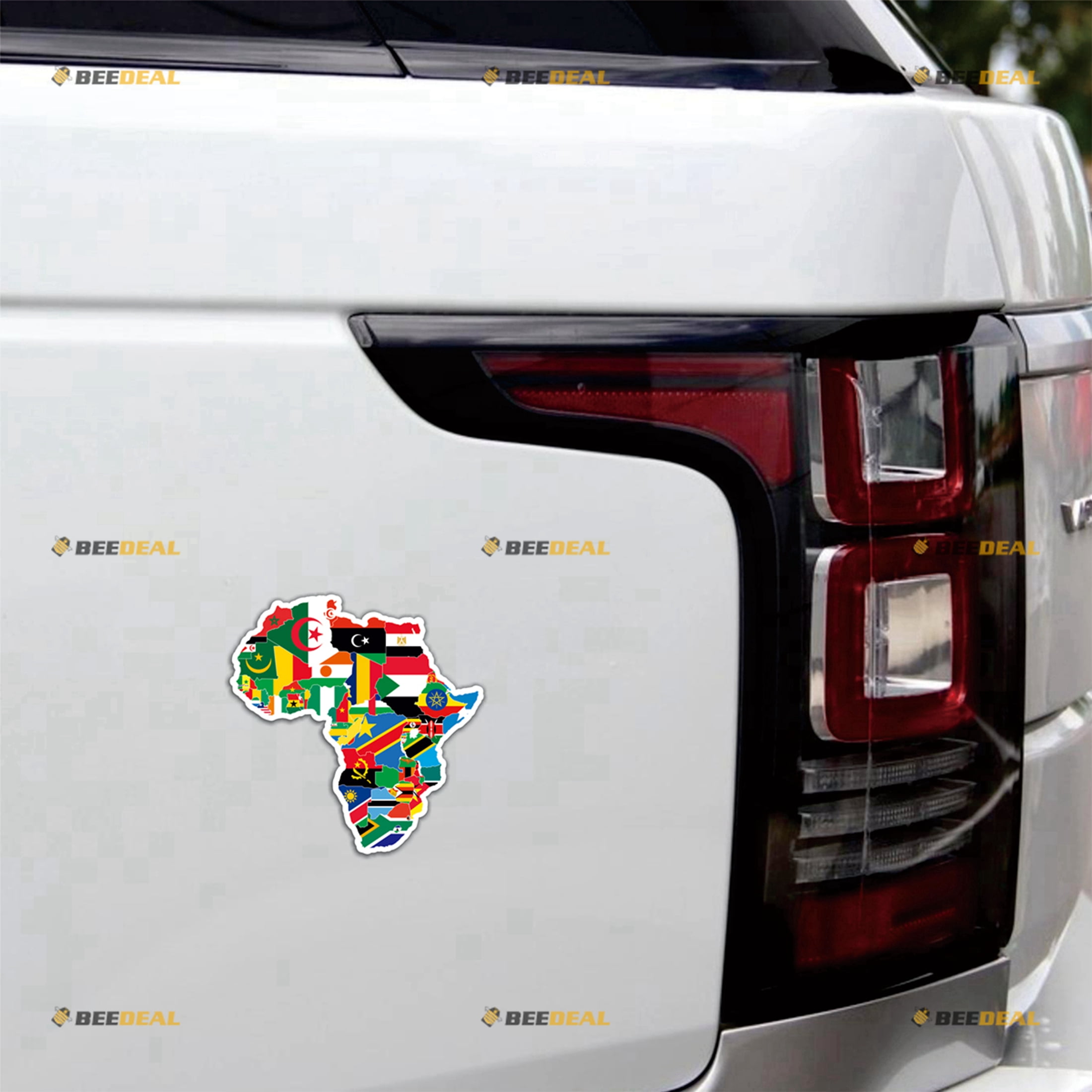 Africa African Continent All Countries Flags Map Outline Car Magnet ...