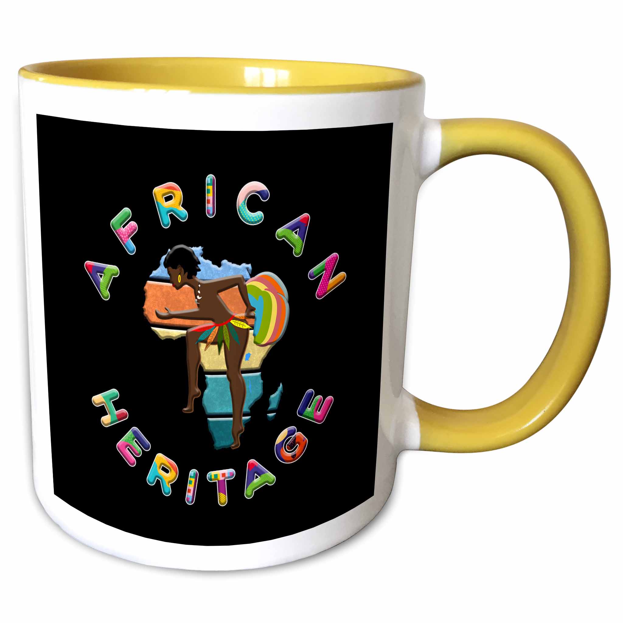 3drose, Africa - African Heritage on Black. African American Patriotic ...