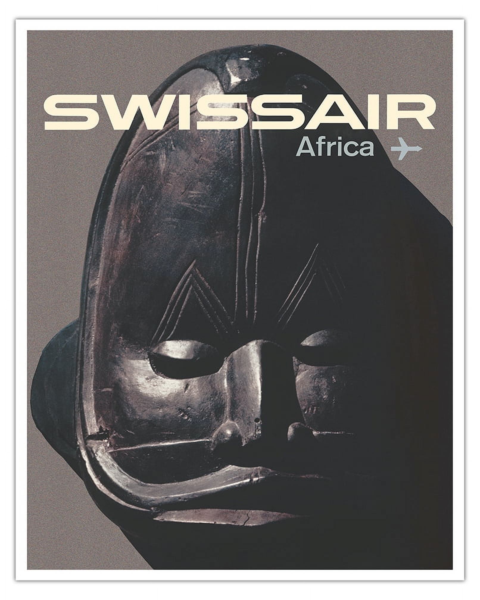 Africa - African Tribal Mask - Swissair - Vintage Travel Poster by ...