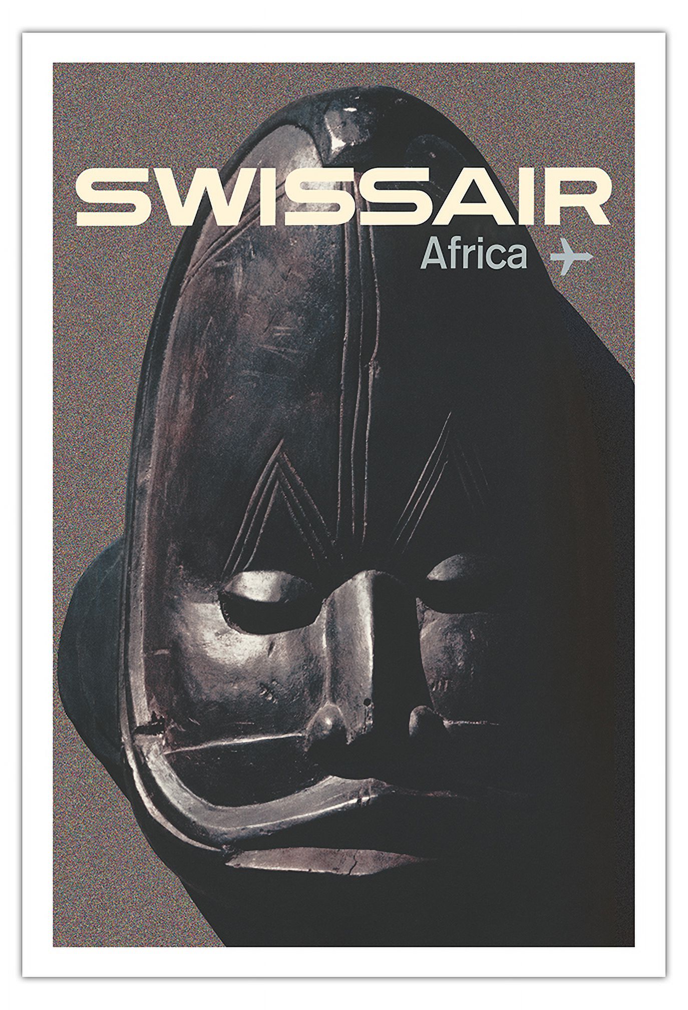 Africa - African Tribal Mask - Swissair - Vintage Travel Poster by ...