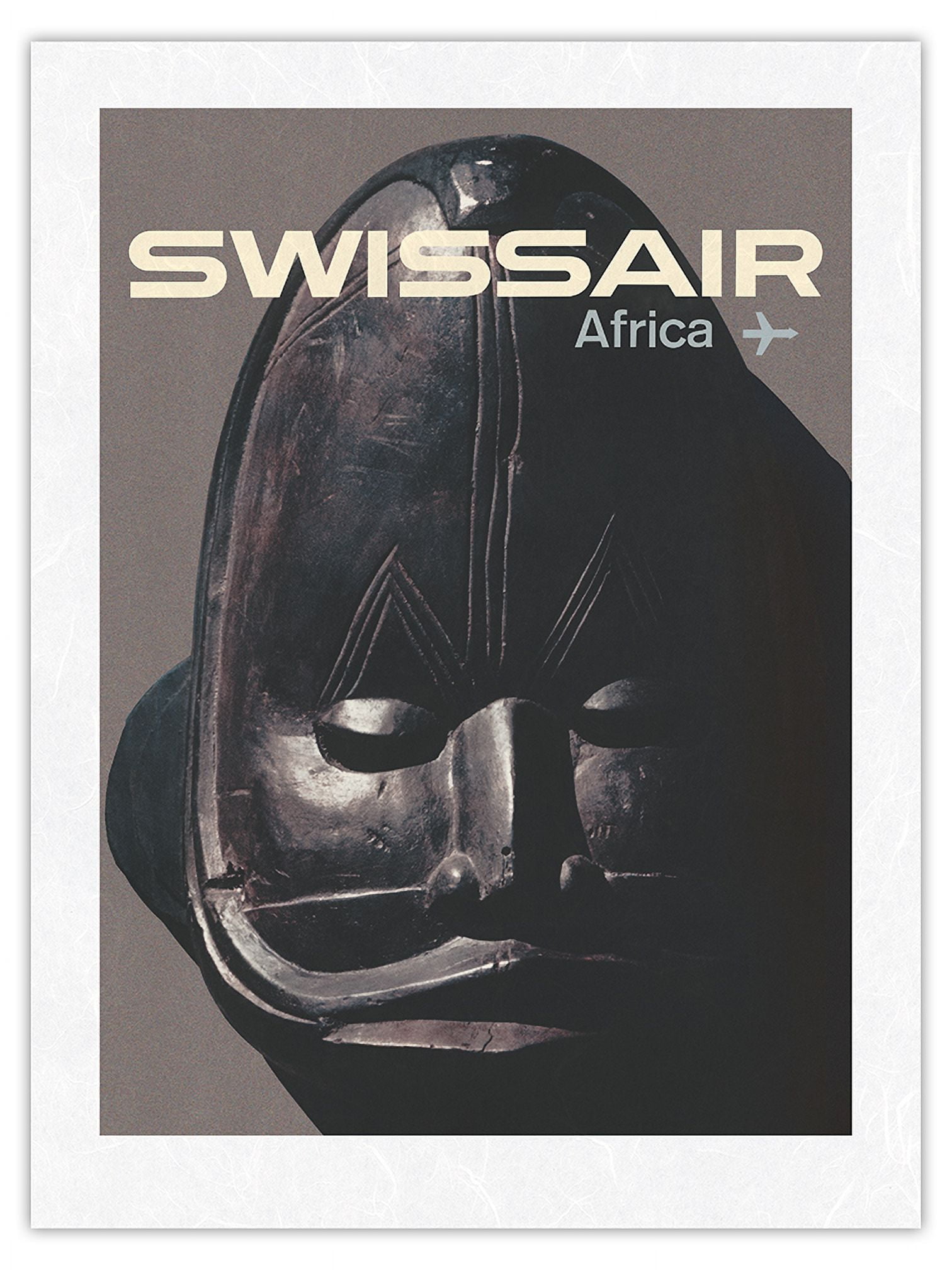 Africa - African Tribal Mask - Swissair - Vintage Travel Poster by ...