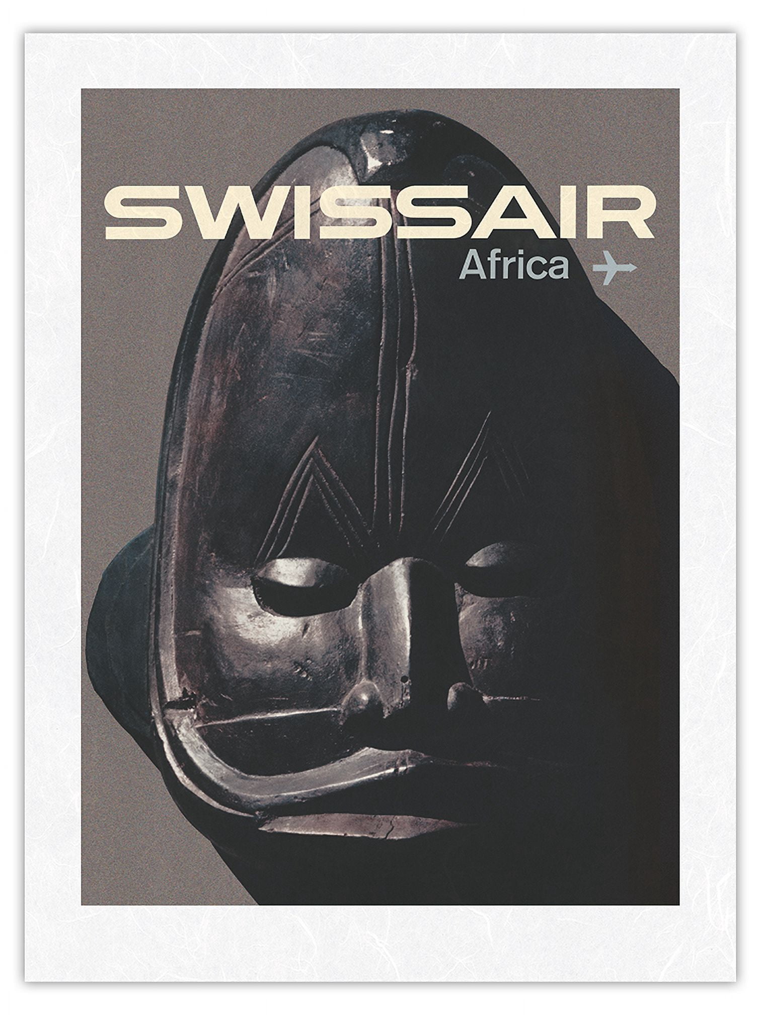 Africa - African Tribal Mask - Swissair - Vintage Travel Poster by ...