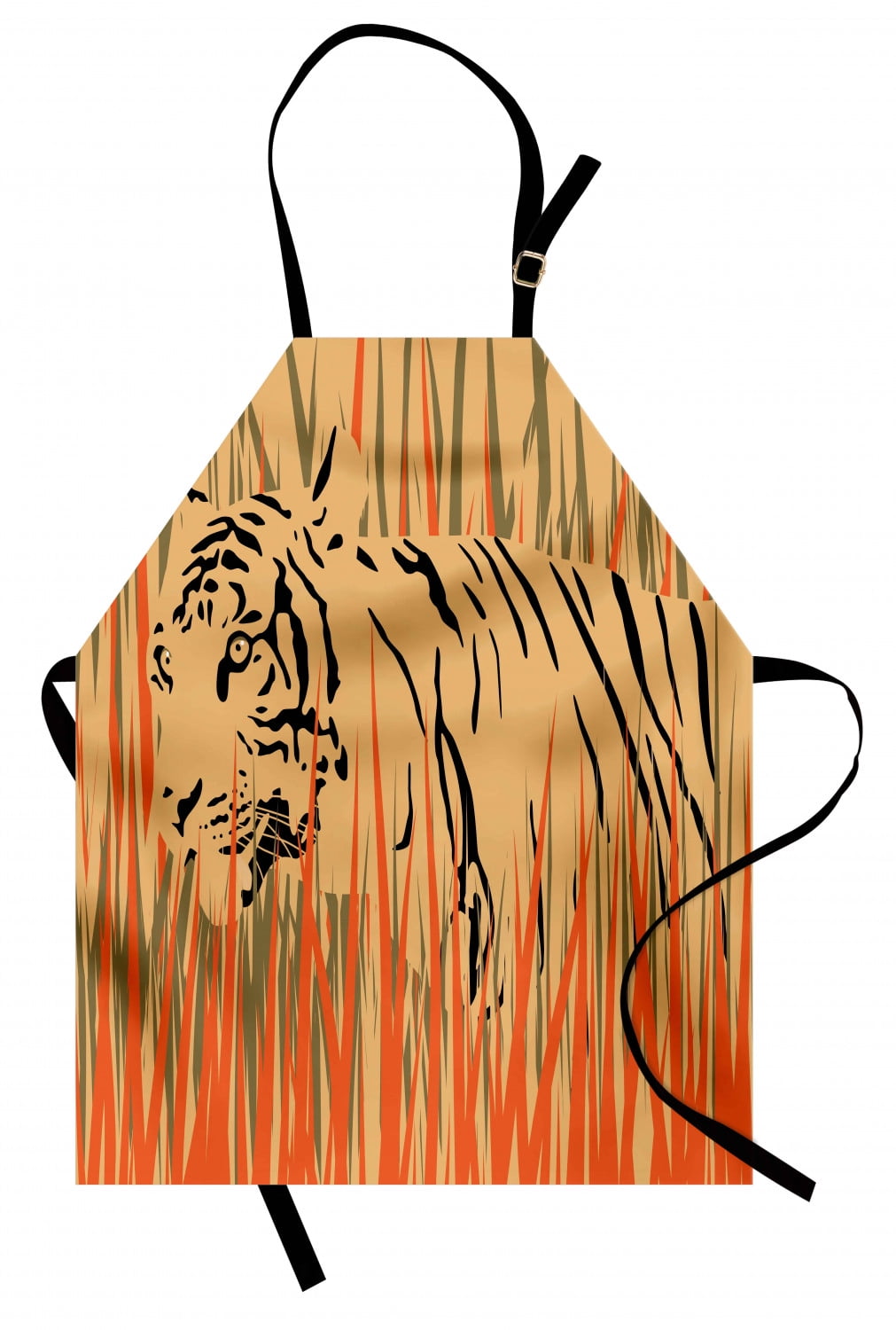 Africa Apron Tiger in the Bushes Camouflage Carnivore Predator Feline ...