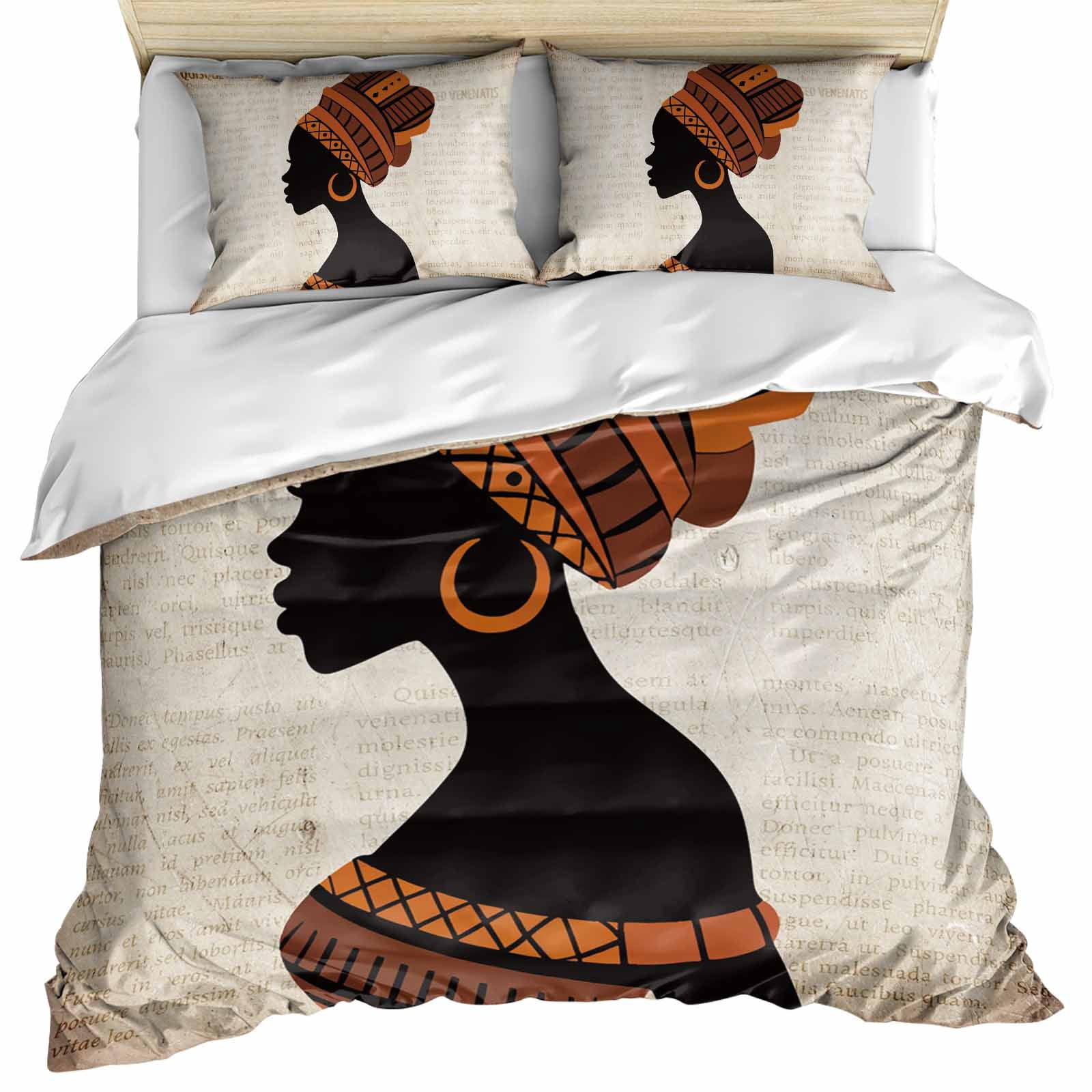 Africa Black Women Bedding 3 Piece Duvet Cover Set Full Size, African ...
