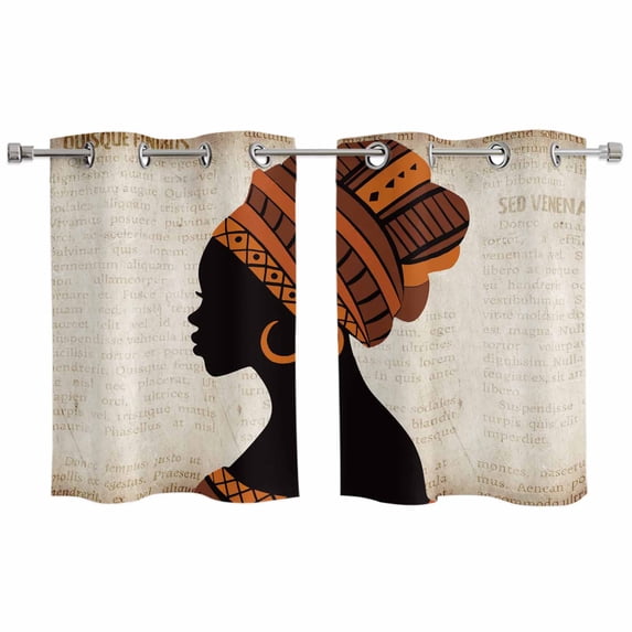 Africa Black Women Kitchen Curtains Small Short 39 Inch Length, African ...