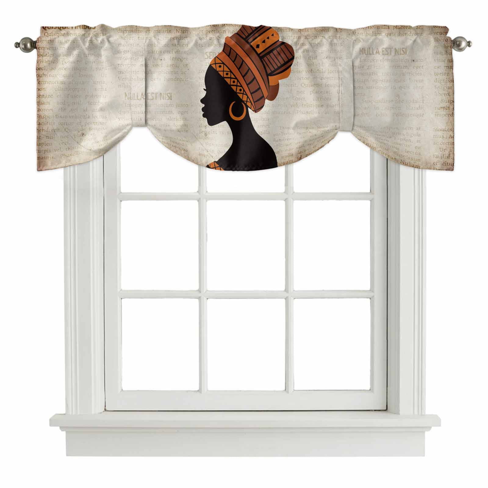 Africa Black Women Tie Up Valance Curtains for Windows, Kitchen ...