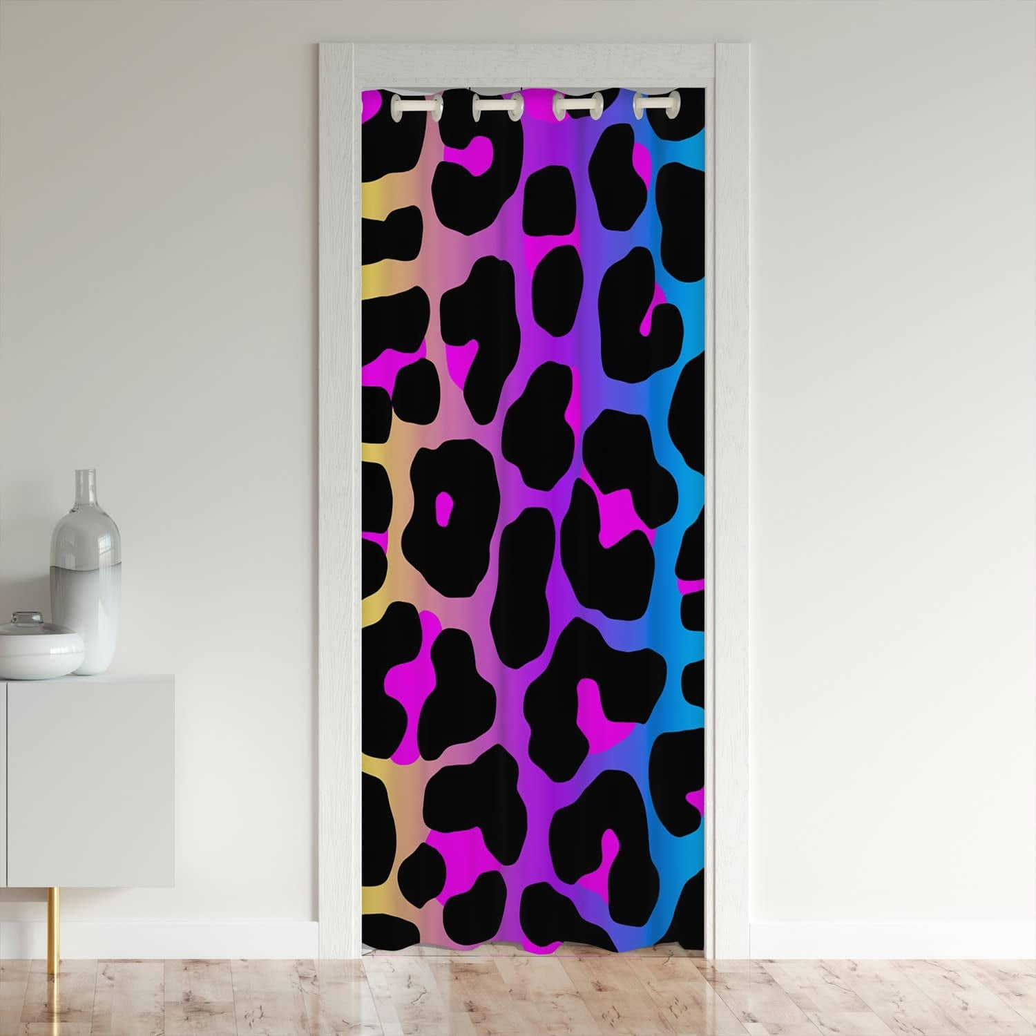 Africa Cheetah Colorful Leopard Pattern Door Curtains for Bedroom ...