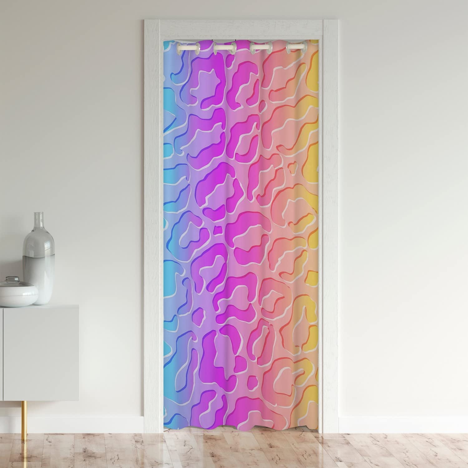 Africa Cheetah Colorful Leopard Pattern Door Curtains for Bedroom ...