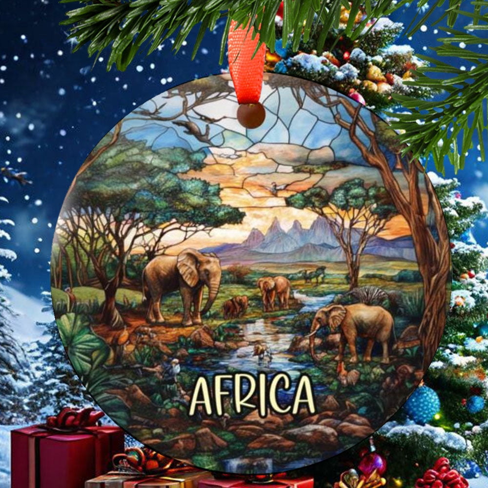 Africa Christmas Ornament, Ceramic, Acrylic - Pacific Islands Travel ...