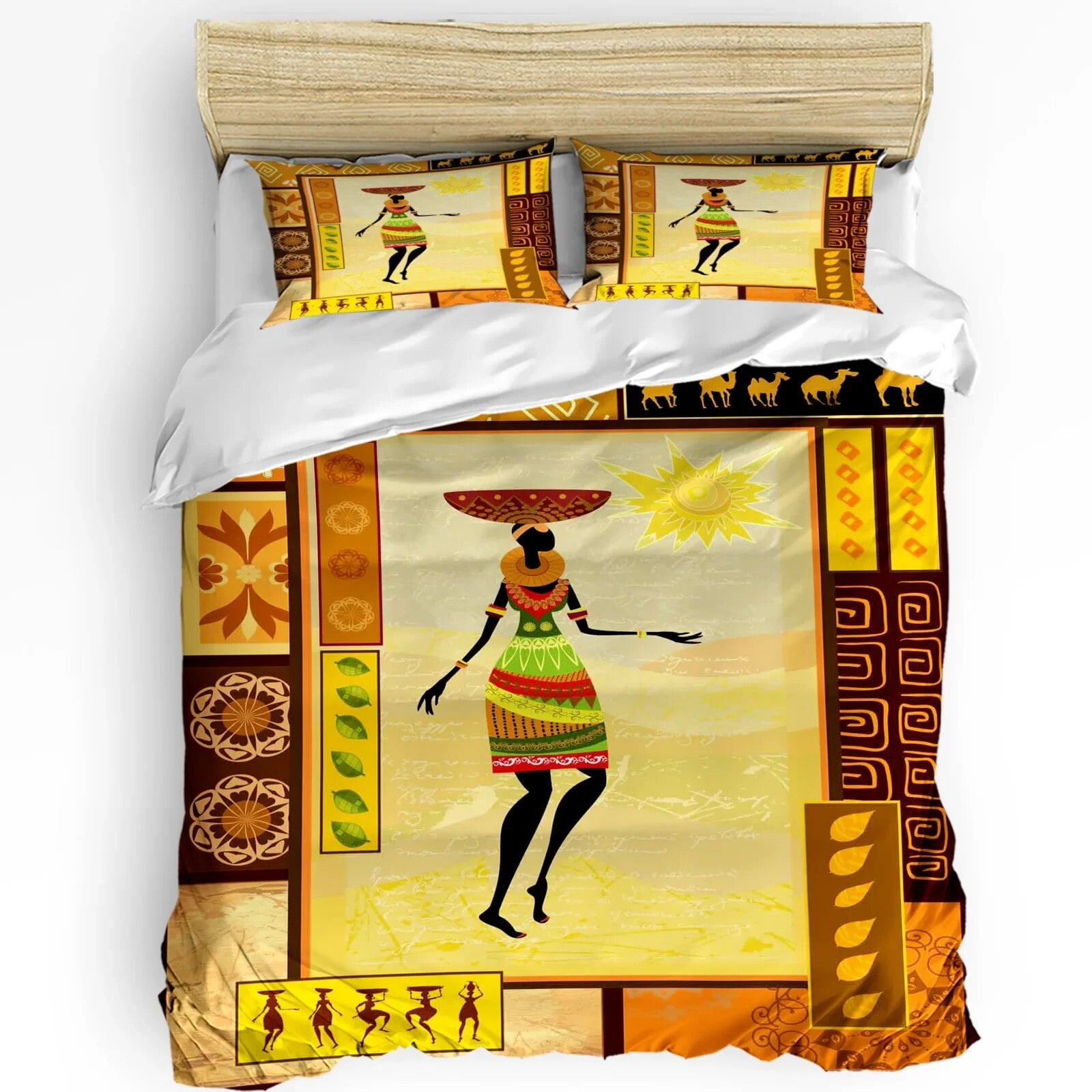 Africa Colorful Geometric Art 3pcs Bedding Set For Bedroom Double Bed ...