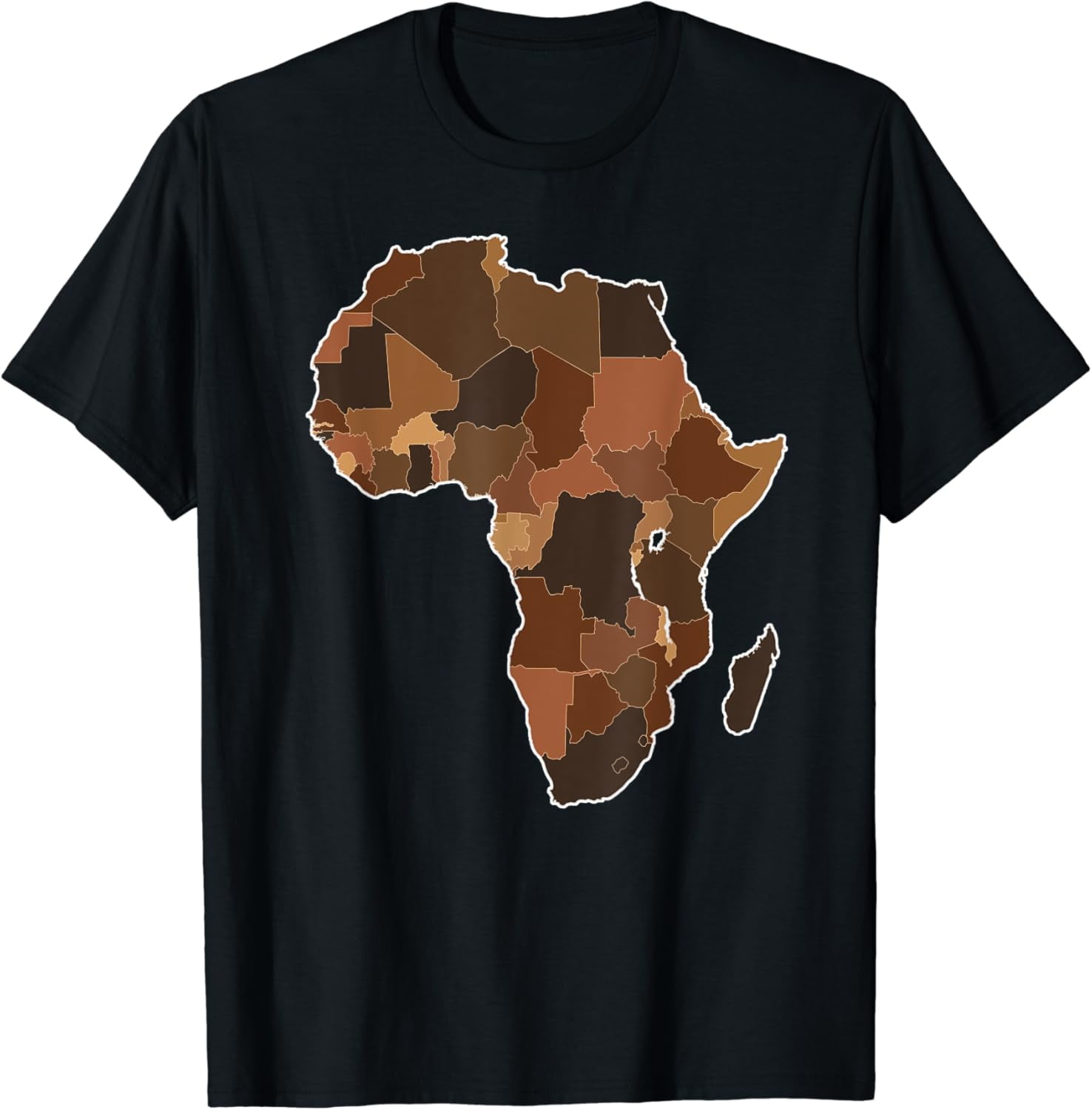 Africa Complexions Map novelty Melanin Africa Map T-Shirt - Walmart.com