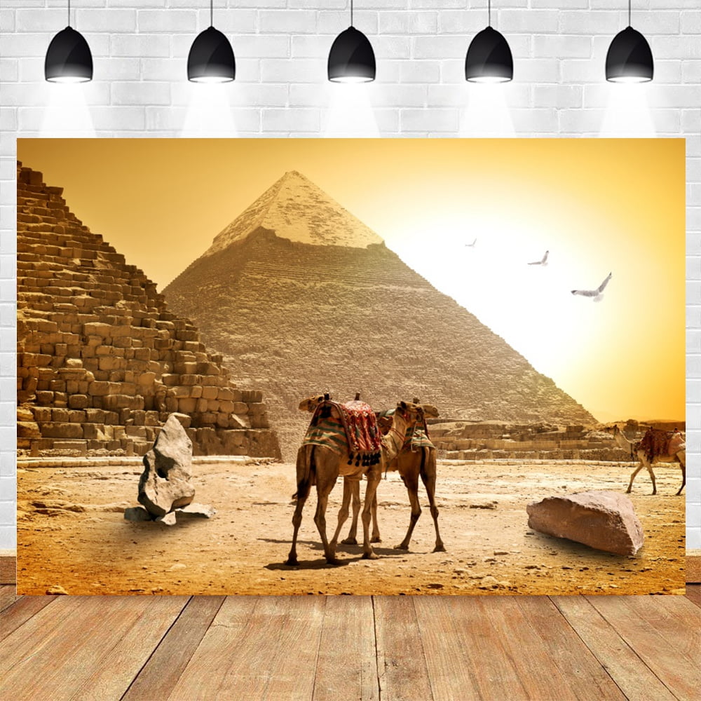 Africa Desert Photography Backdrop Egyptian Pyramid Desert Sand Dunes ...