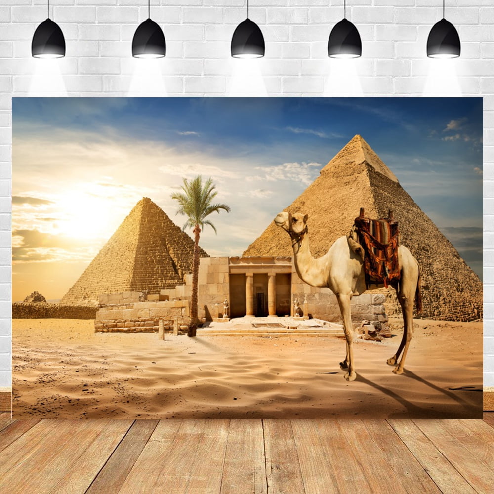 Africa Desert Photography Backdrop Egyptian Pyramid Desert Sand Dunes ...
