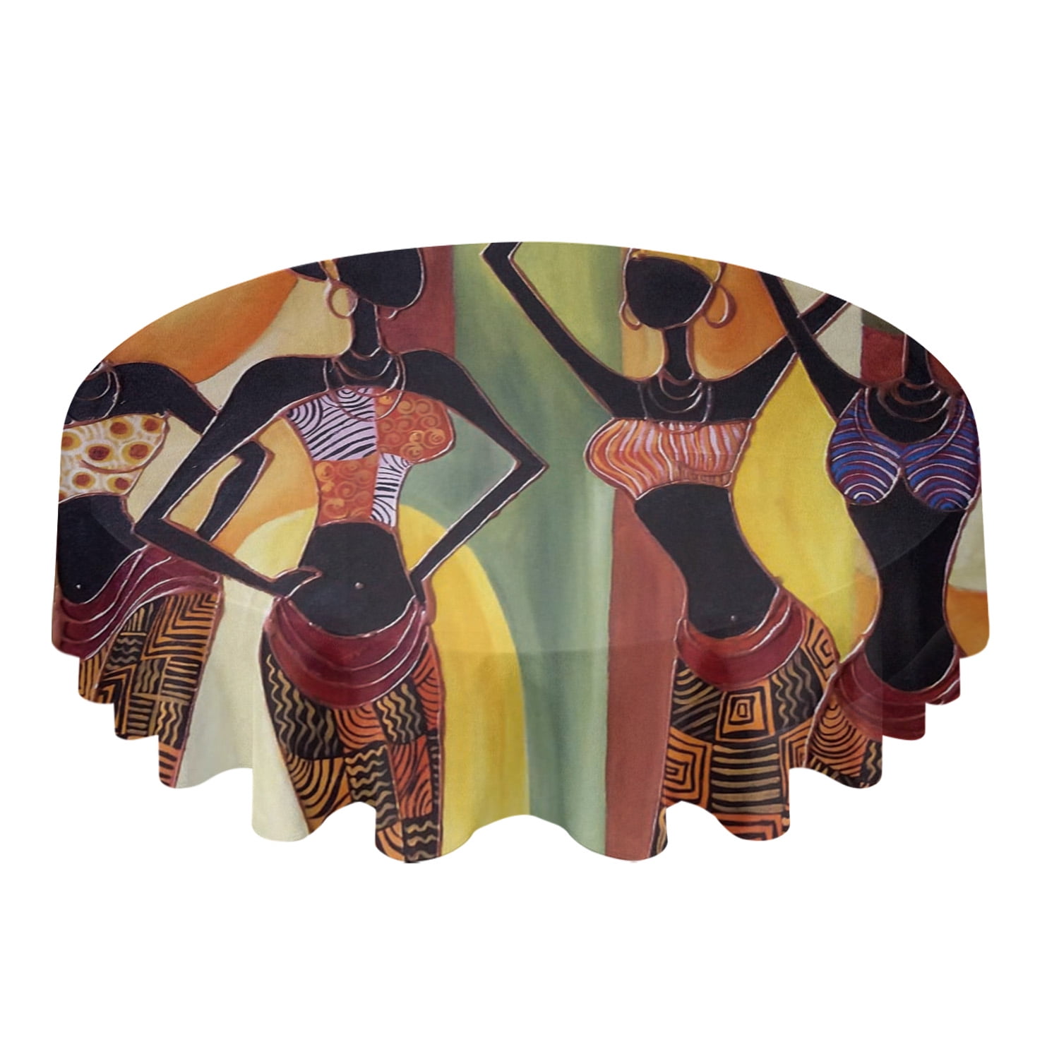 Africa Elephant Ethnic Round Tablecloths for Dining Table Waterproof ...