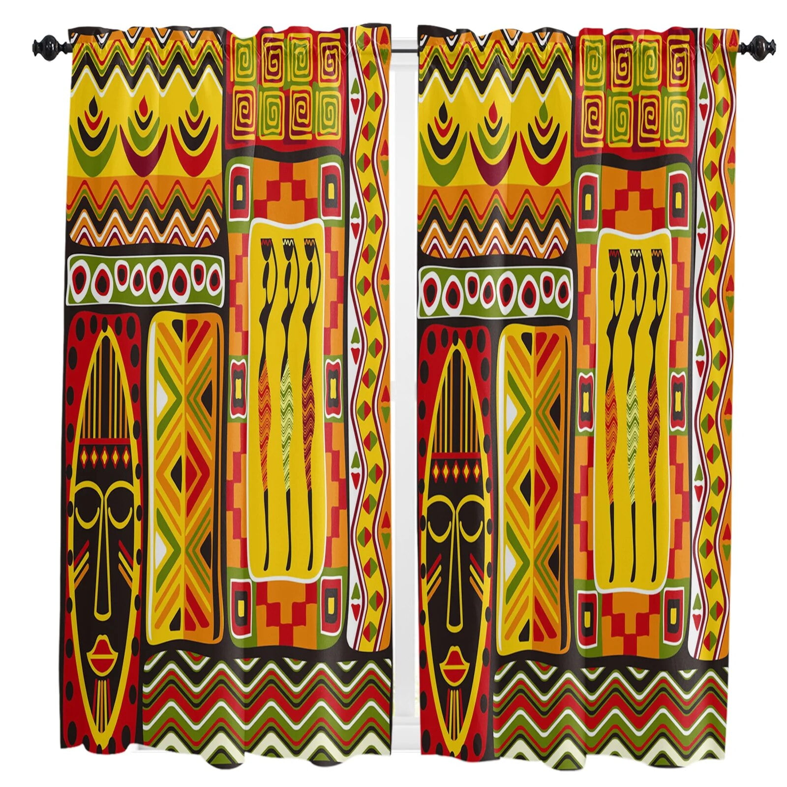 Africa Emblem Ethnic Curtains For Living Room Bedroom Window Treatment ...