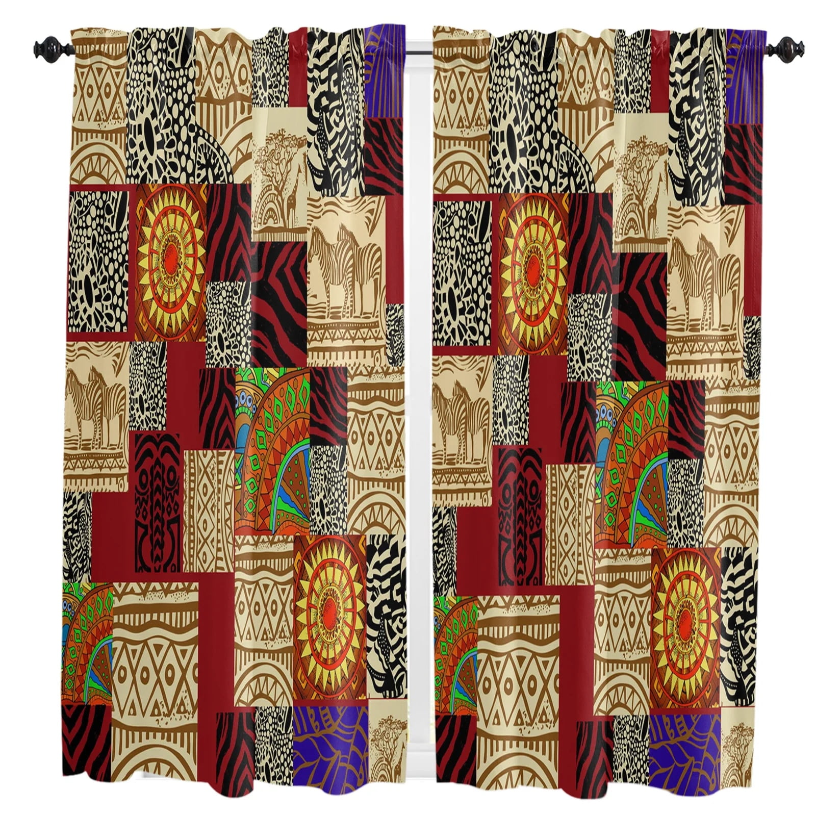 Africa Emblem Ethnic Curtains For Living Room Bedroom Window Treatment ...