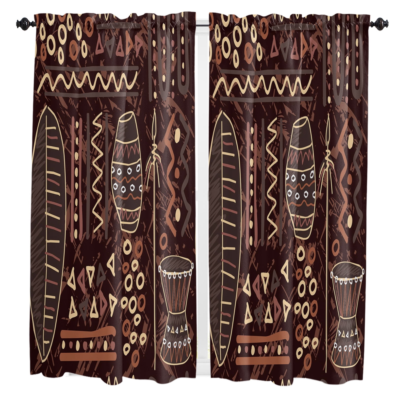 Africa Emblem Ethnic Curtains For Living Room Bedroom Window Treatment ...