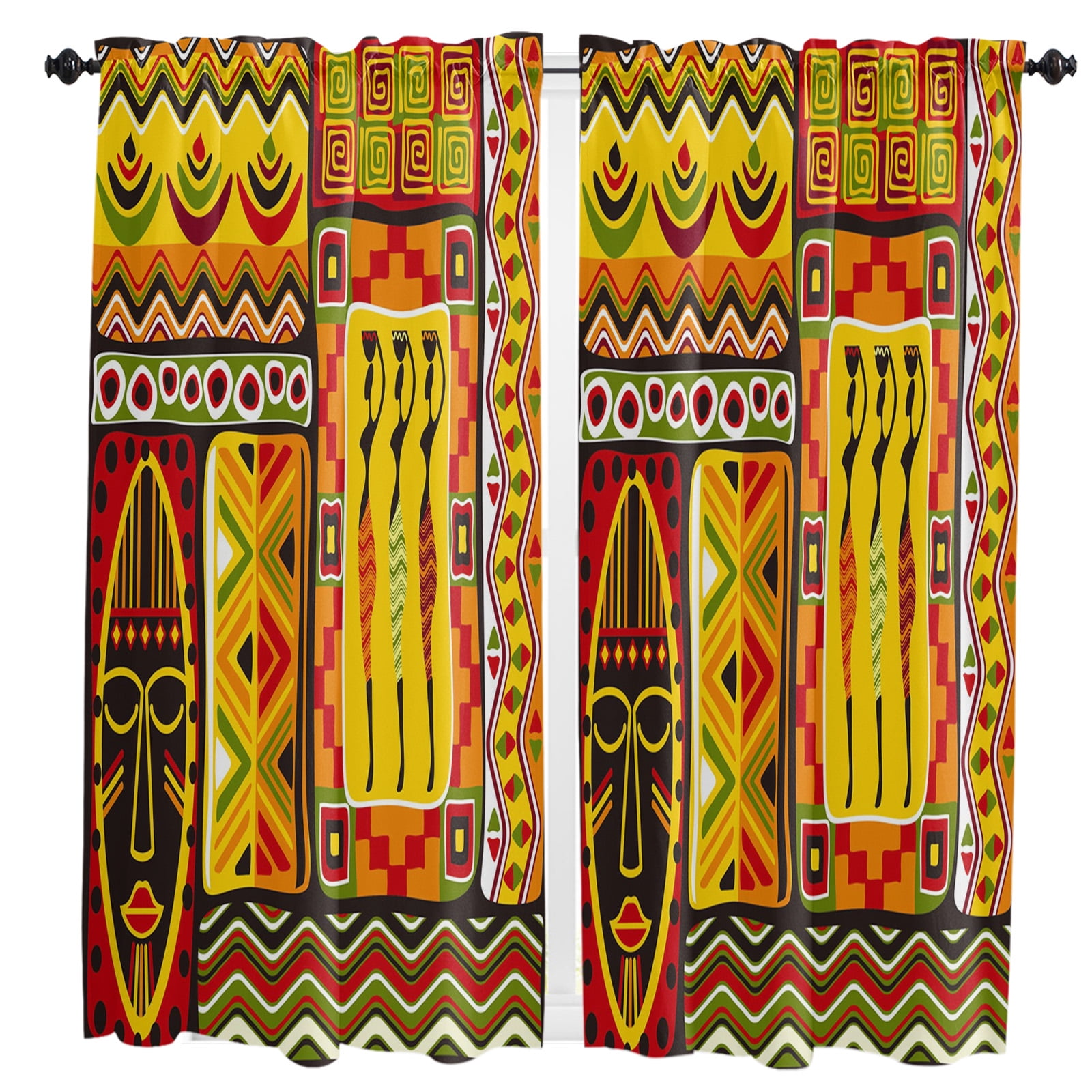 Africa Emblem Ethnic Curtains For Living Room Bedroom Window Treatment ...