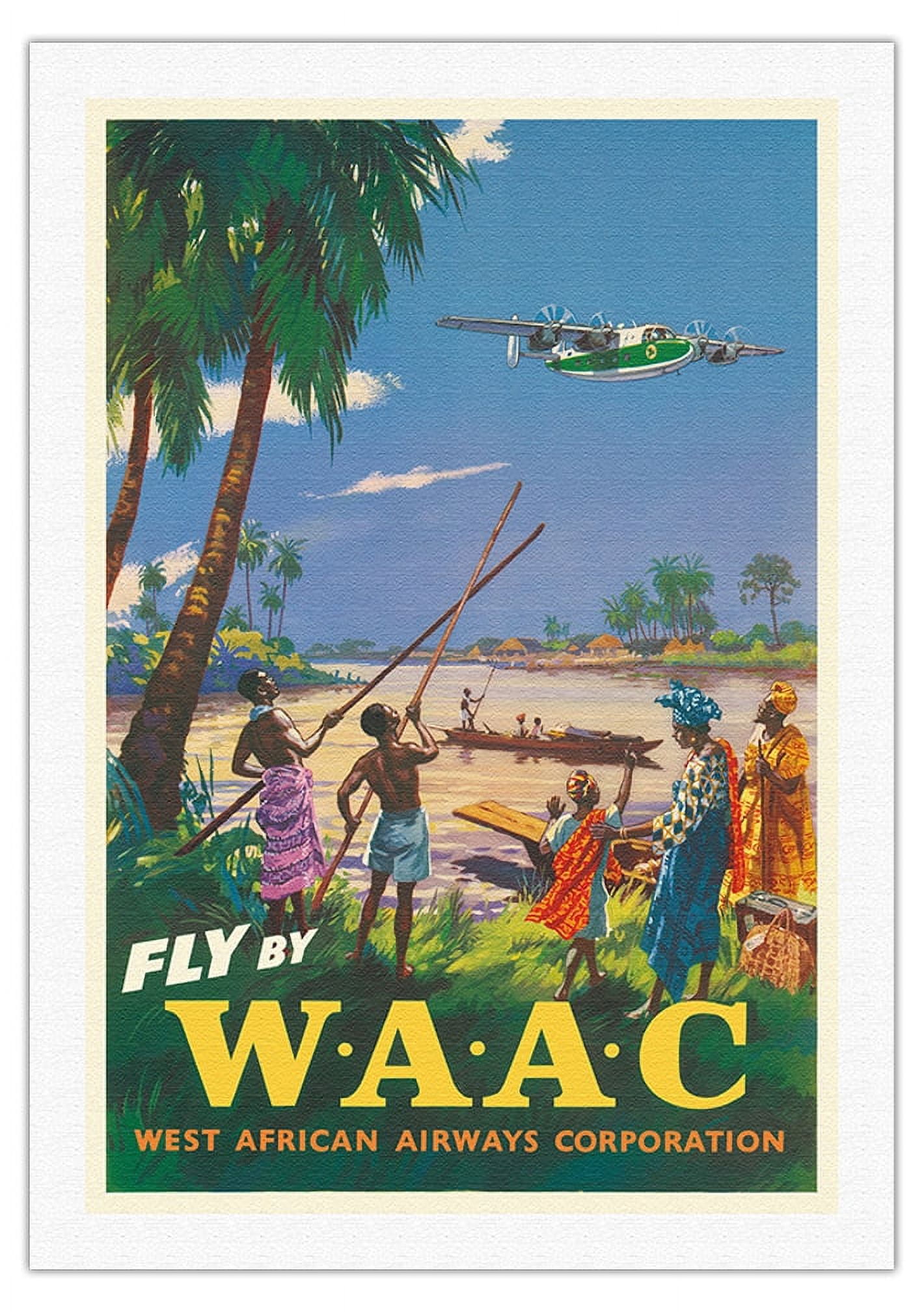 Africa - Fly by WAAC (West African Airways Corporation) - Africans - Niger River - Vintage ...