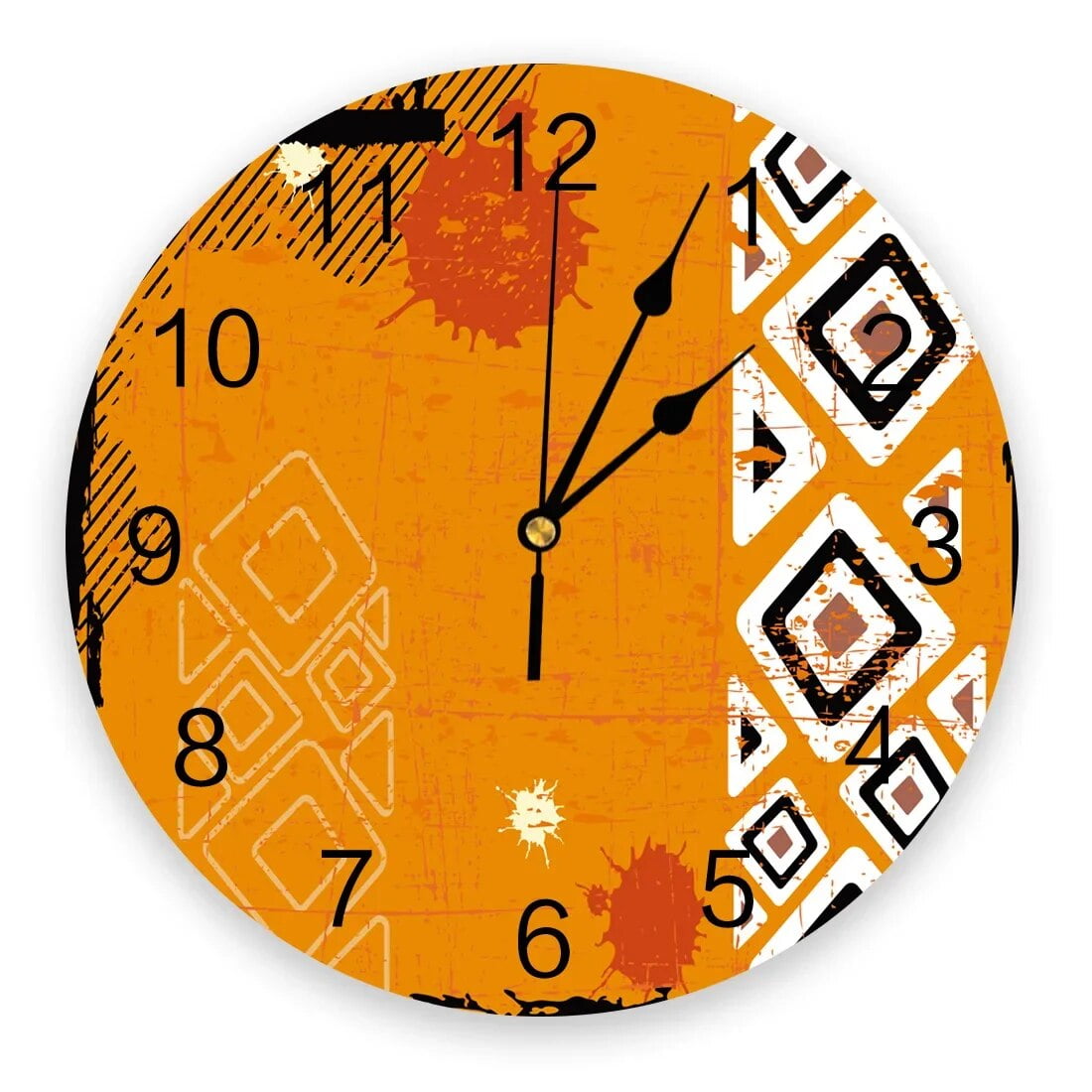 Africa Geometric Lines Clock Living Room Home Decor Large Round Wall ...