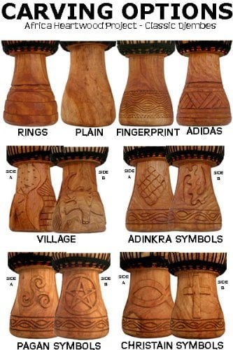 Africa Heartwood Project Hand-Carved Djembe Drum from Africa - 11"x22 ...