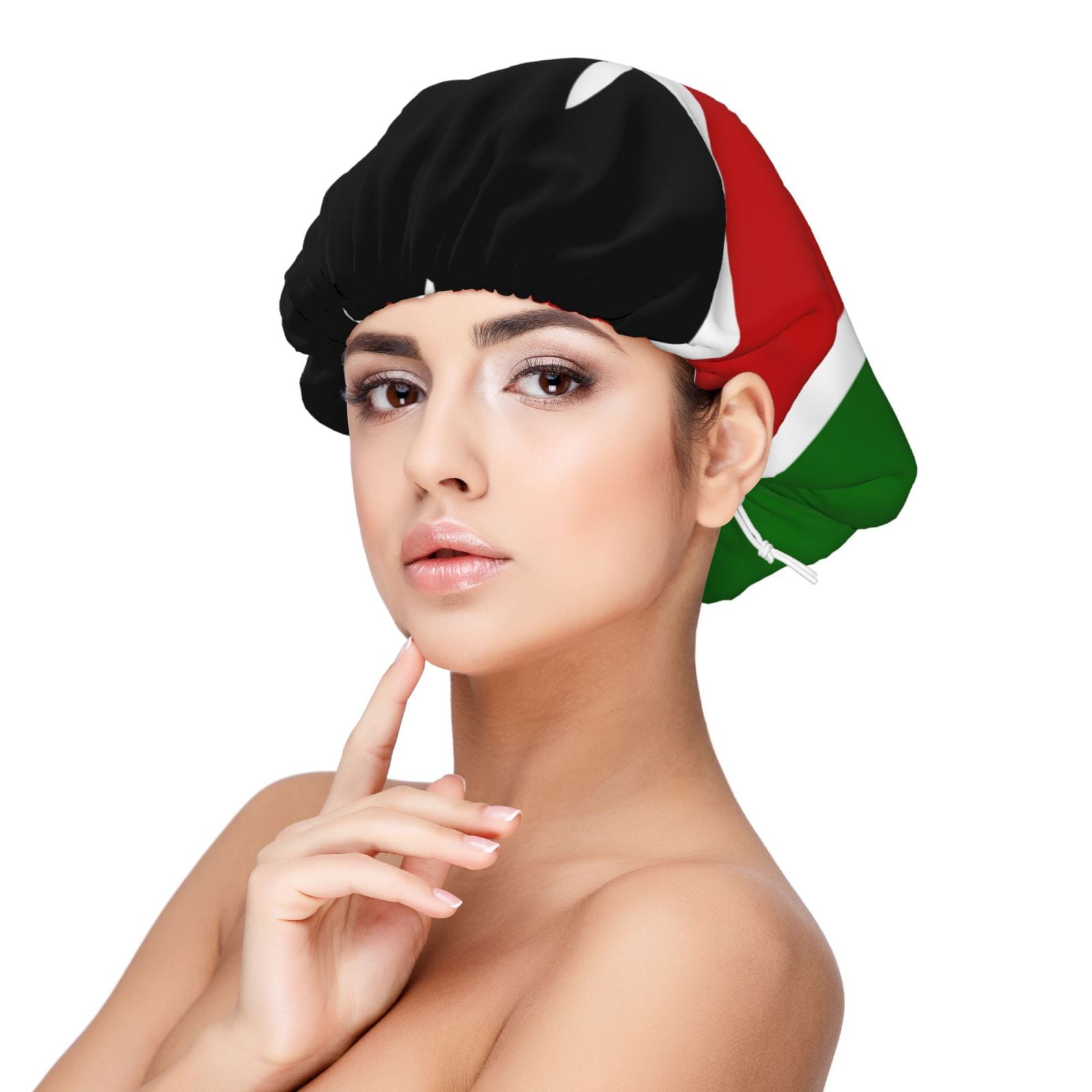Africa Kenyans-Flag Satin Bonnet Adjustable Hair Bonnet For Sleeping ...