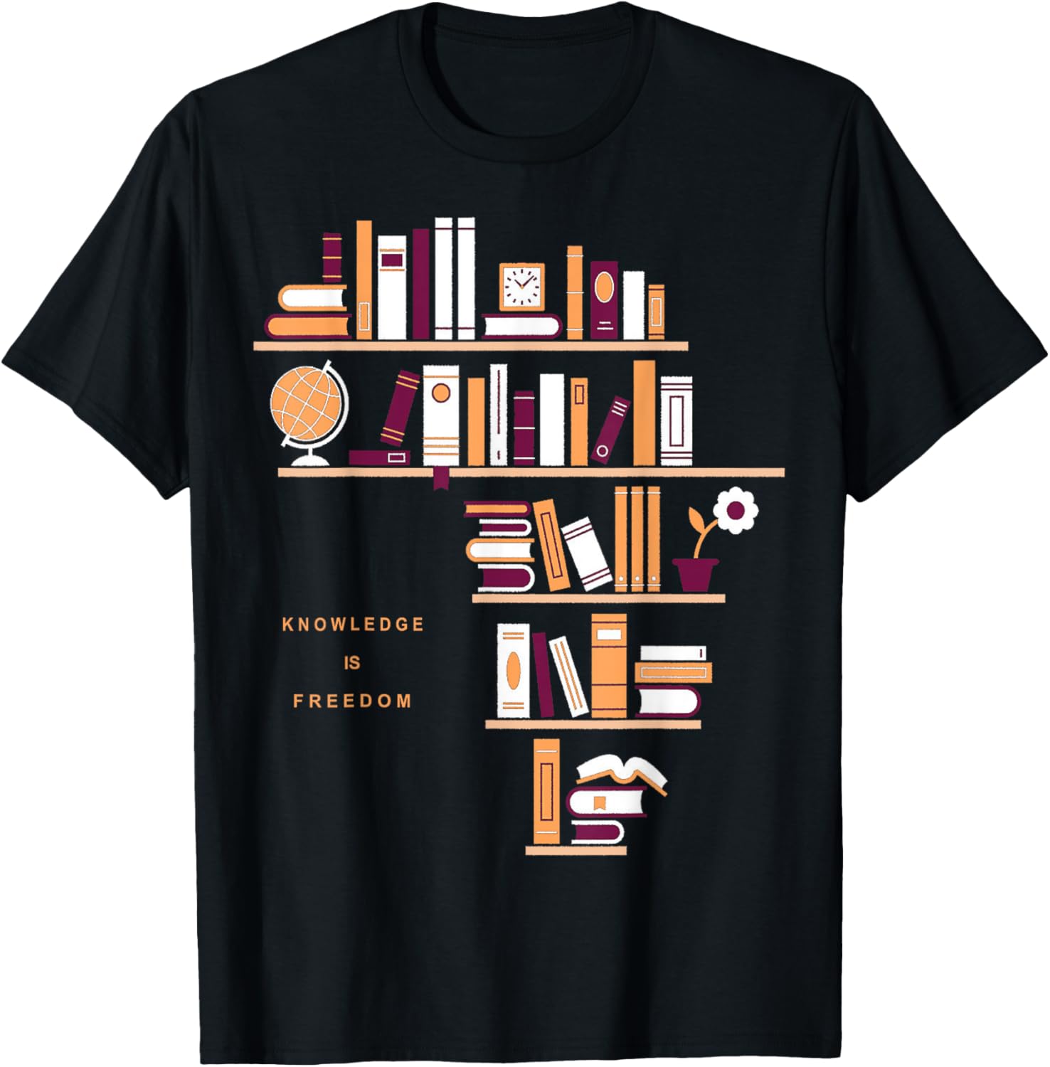Africa Knowledge Is Freedom Library Book T- Shirt T-Shirt - Walmart.com