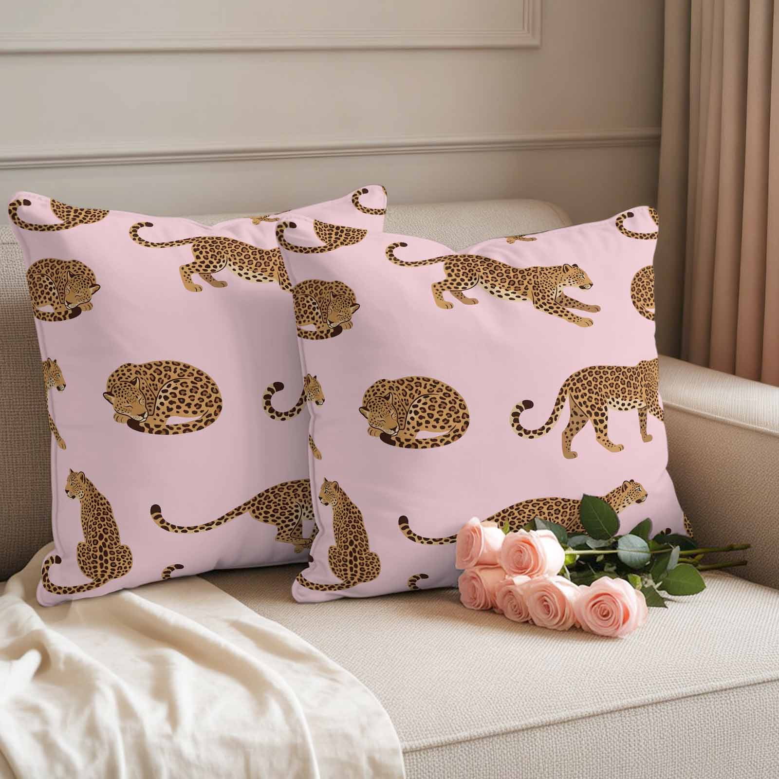 Africa Leopard Animal Outdoor Pillow Covers 26"x26" Set of 2 Waterproof ...