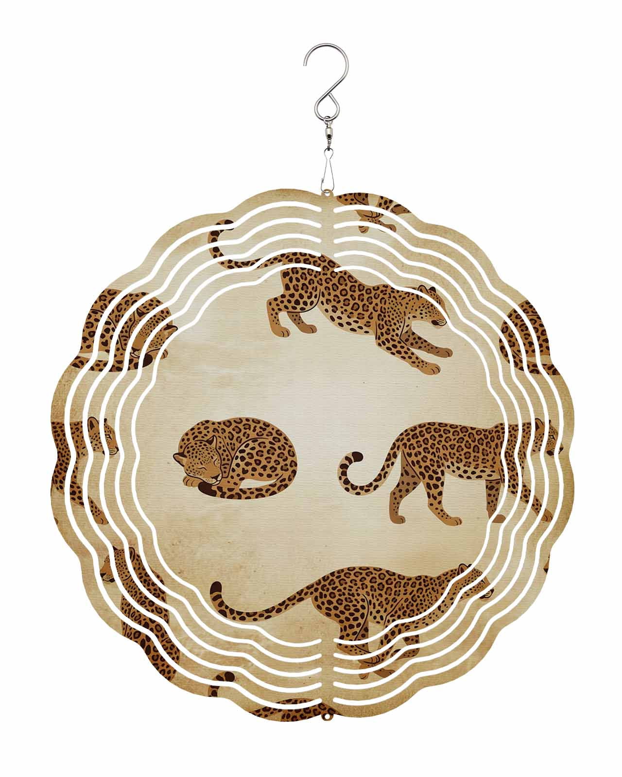 Africa Leopard Animal Wind Spinner for Garden Yard 8In, Vintage ...