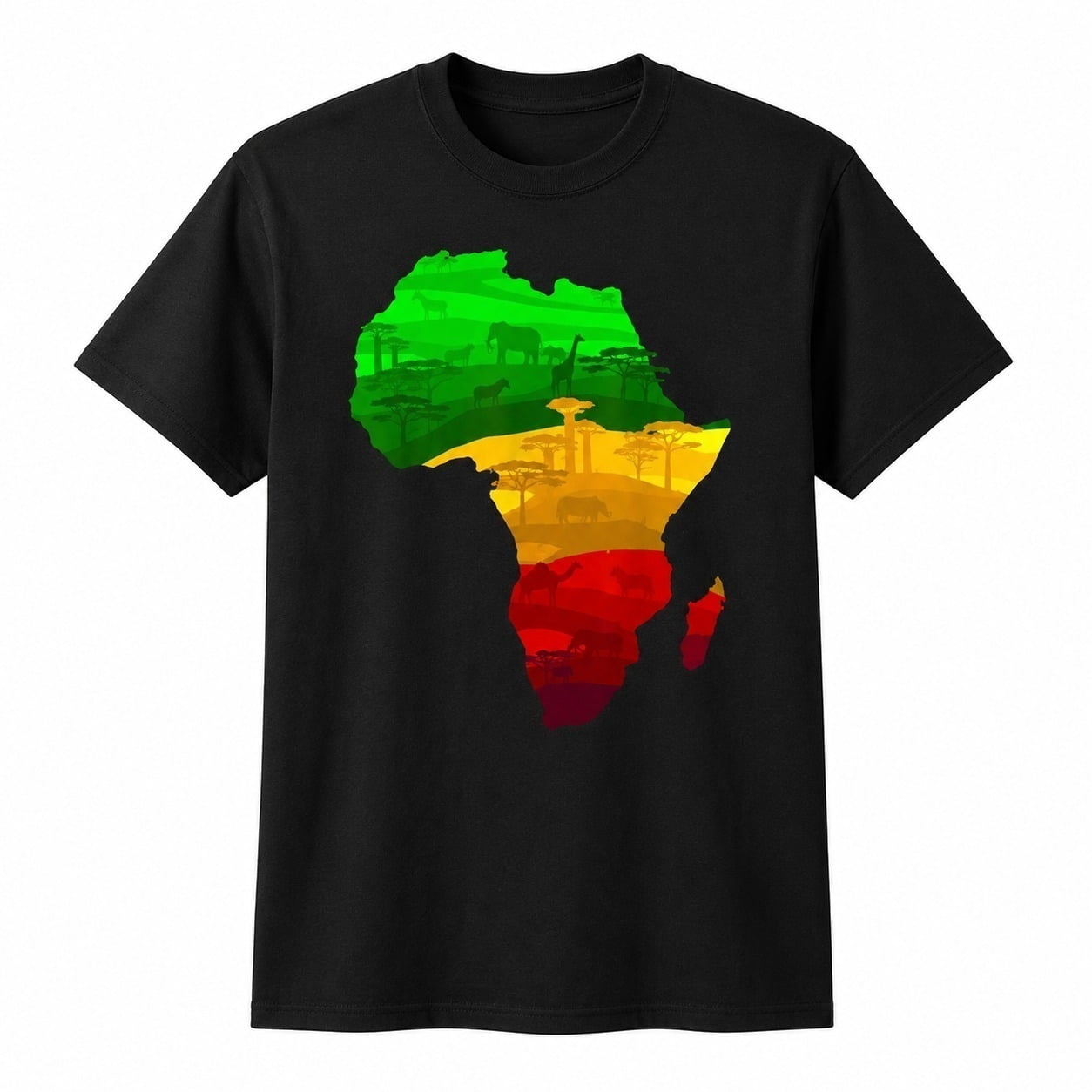 Africa Map Graphic T-Shirt, Unisex Classic Fit Cotton Tee - Walmart.com