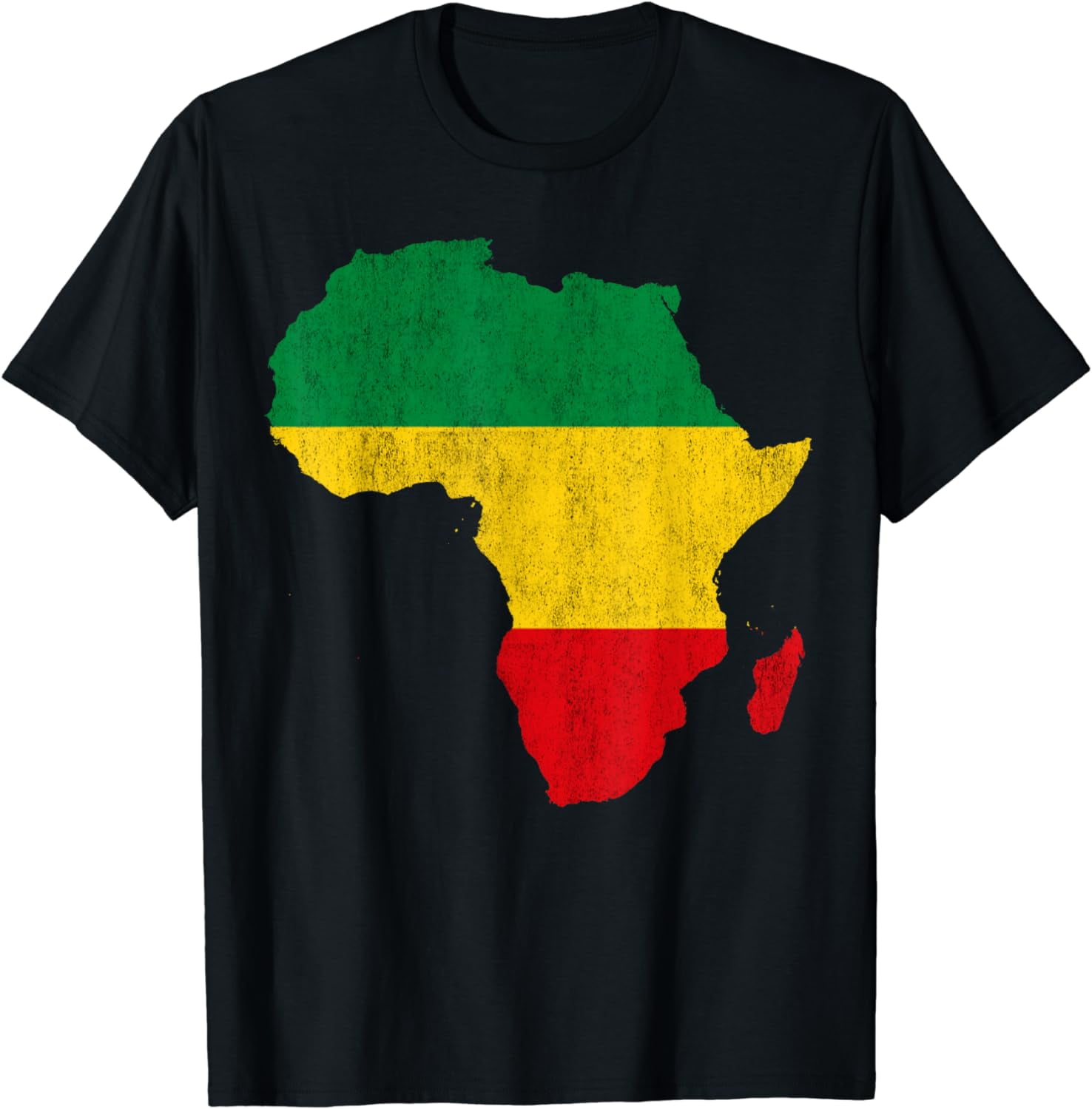Africa Map Green Yellow Red Africa pride Reggae Rasta T-Shirt - Walmart.com