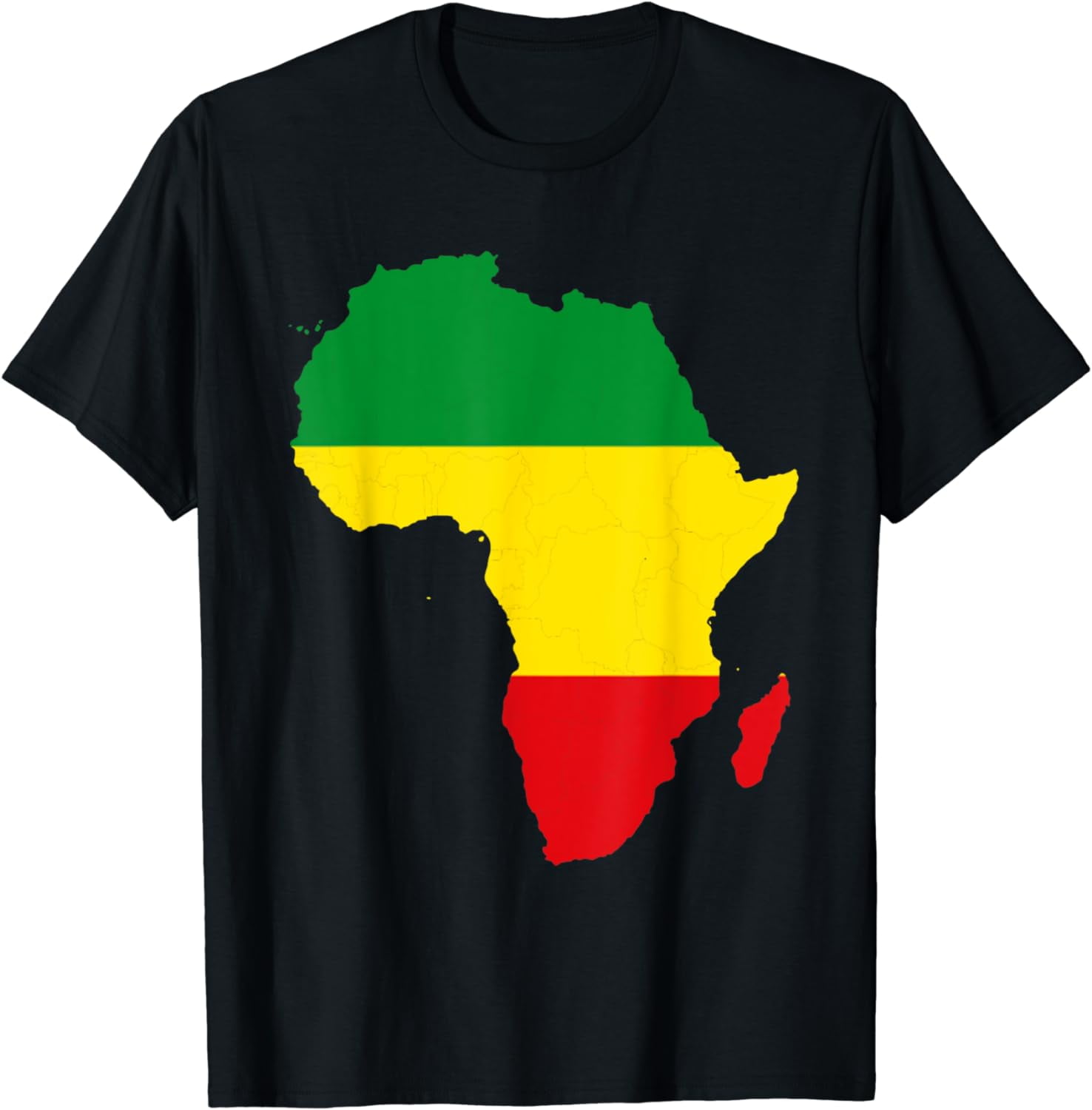 Africa Map Red Yellow Green - Reggae Rasta Gift T-Shirt - Walmart.com