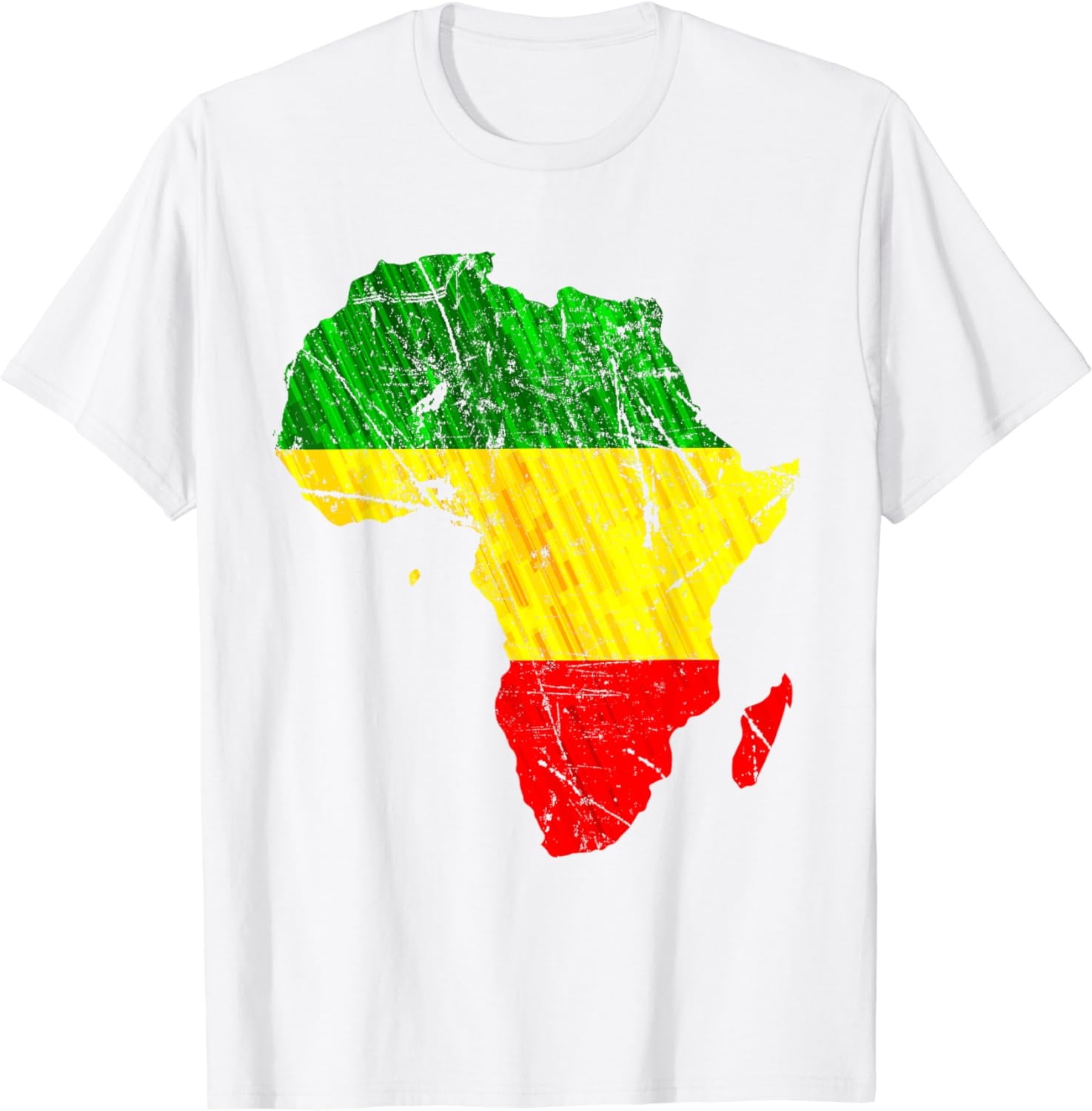 Africa Map Reggae Rasta TShirt Green Yellow Red Africa pride - Walmart.com