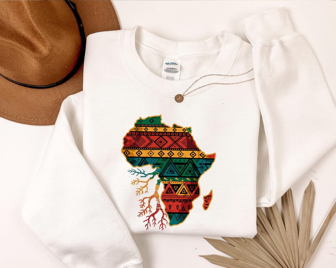 Africa Map Sweatshirt: Afrocentric Roots, Ethnic Pattern Shirt TSHIRT ...