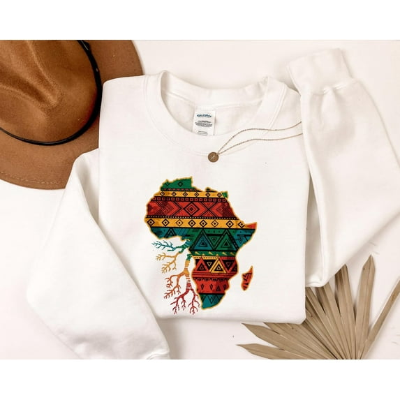 Africa Map Sweatshirt: Afrocentric Roots, Ethnic Pattern Shirt TSHIRT ...